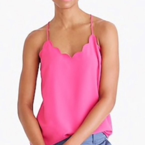 J. Crew | Tops | Jcrew Pick Scalloped Edge Chemise Tank Top | Poshmark